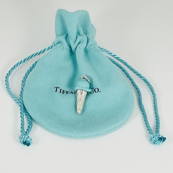 Tiffany & Co. | Jewelry | Rare Tiffany Ice Cream Cone Charm In Blue ...